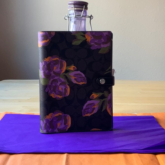 Coach | Office | Coach Notebook In Signature Canvas With Rose Print Nwt ...